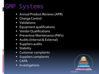 GMP Systems Integration–Combine Results and Utilize as a Compliance ...