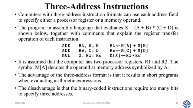 CS304PC:Computer Organization and Architecture Session 12 Instruction ...