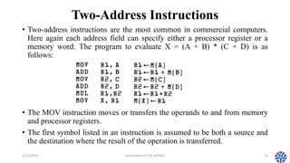 CS304PC:Computer Organization and Architecture Session 12 Instruction ...