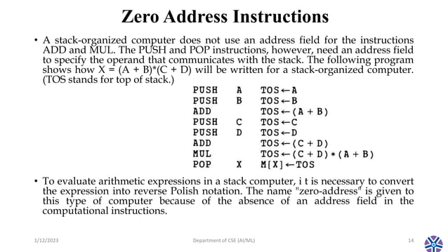 CS304PC:Computer Organization and Architecture Session 12 Instruction ...