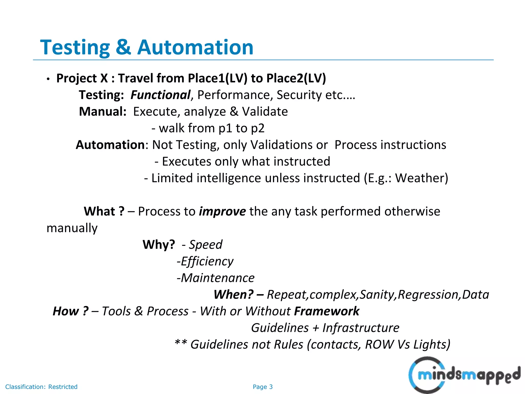 Session 13 - Automation and Framework Overview | PPSX | Technology ...