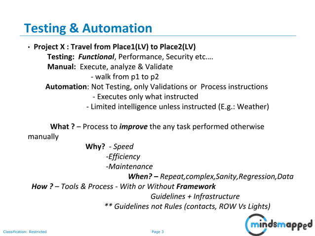 Session 13 - Automation and Framework Overview | PPSX | Technology & Computing