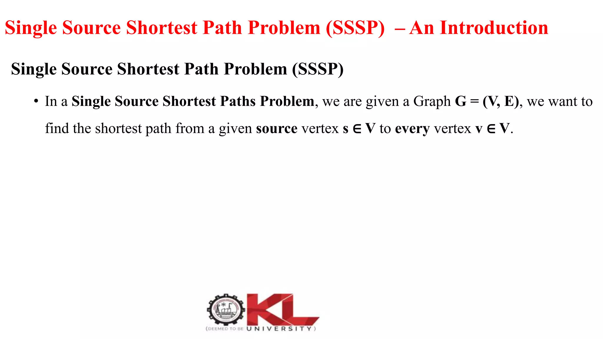 Session 13 Single Source Shortest Path Methodpptx Technology And Computing