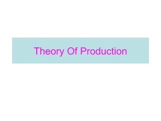 Theory Of Production... What is production | PPT