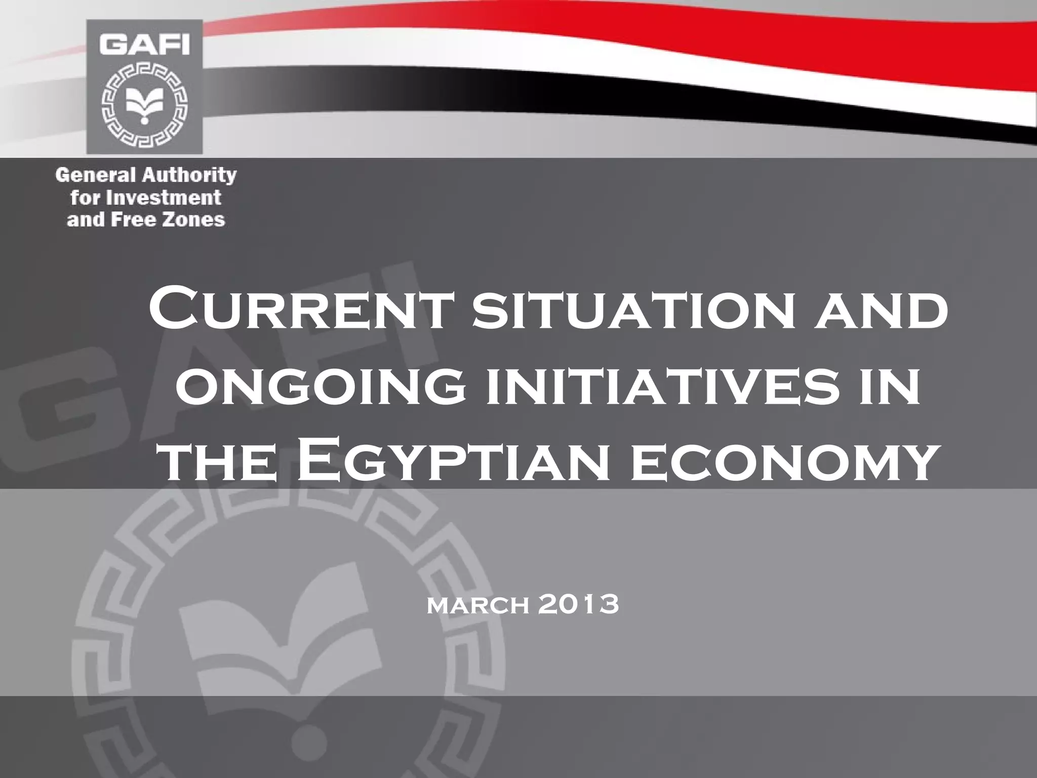Ongoing initiatives in the Egyptian economy | PPT