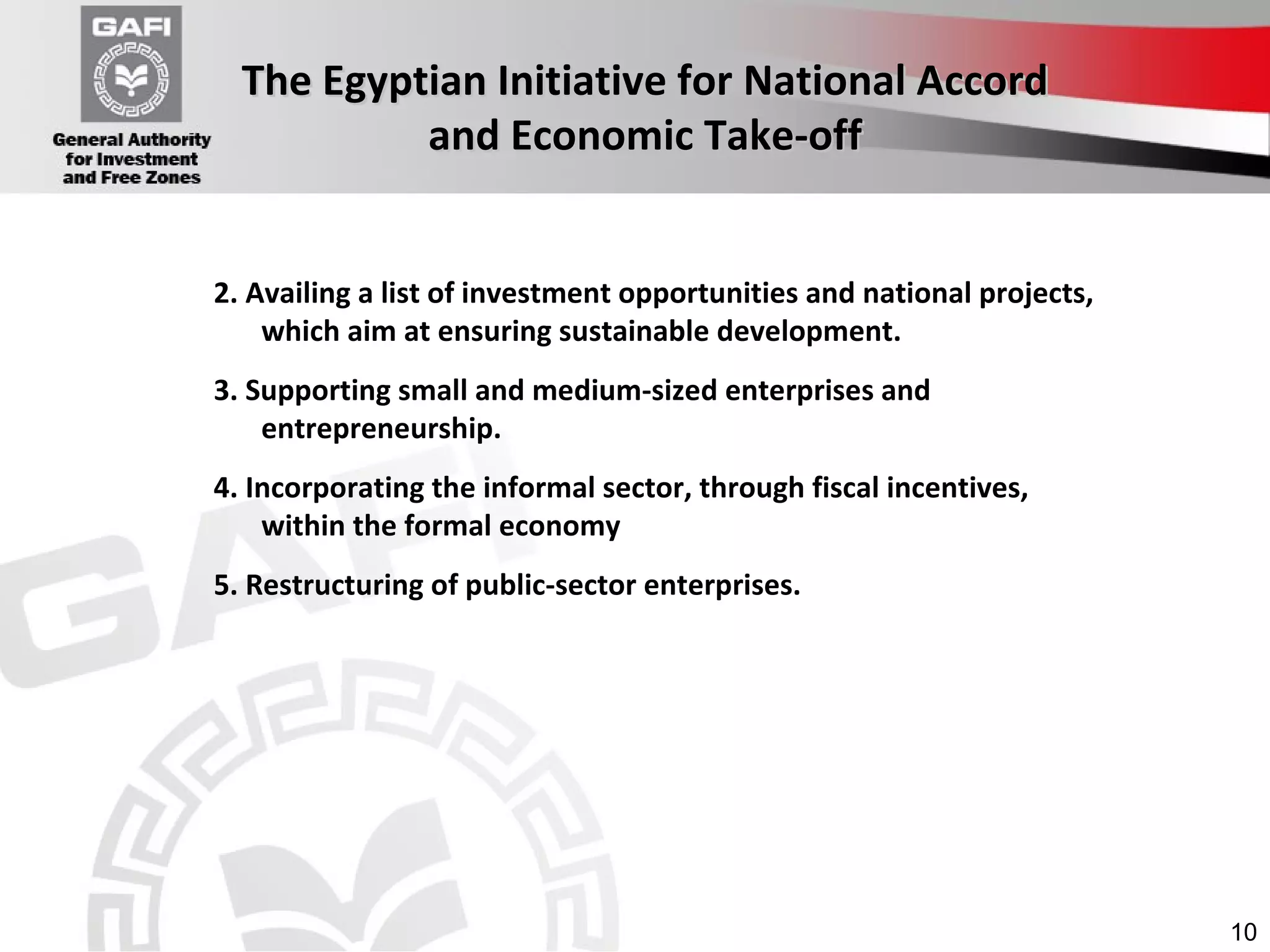 Ongoing initiatives in the Egyptian economy | PPT