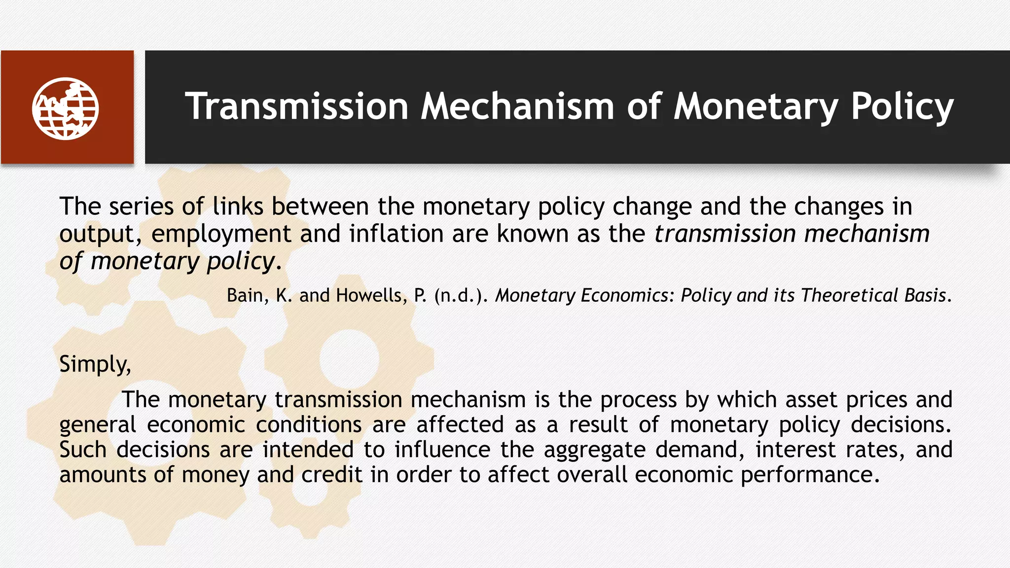 Transmission Mechanism of Monetary Policy | PPTX
