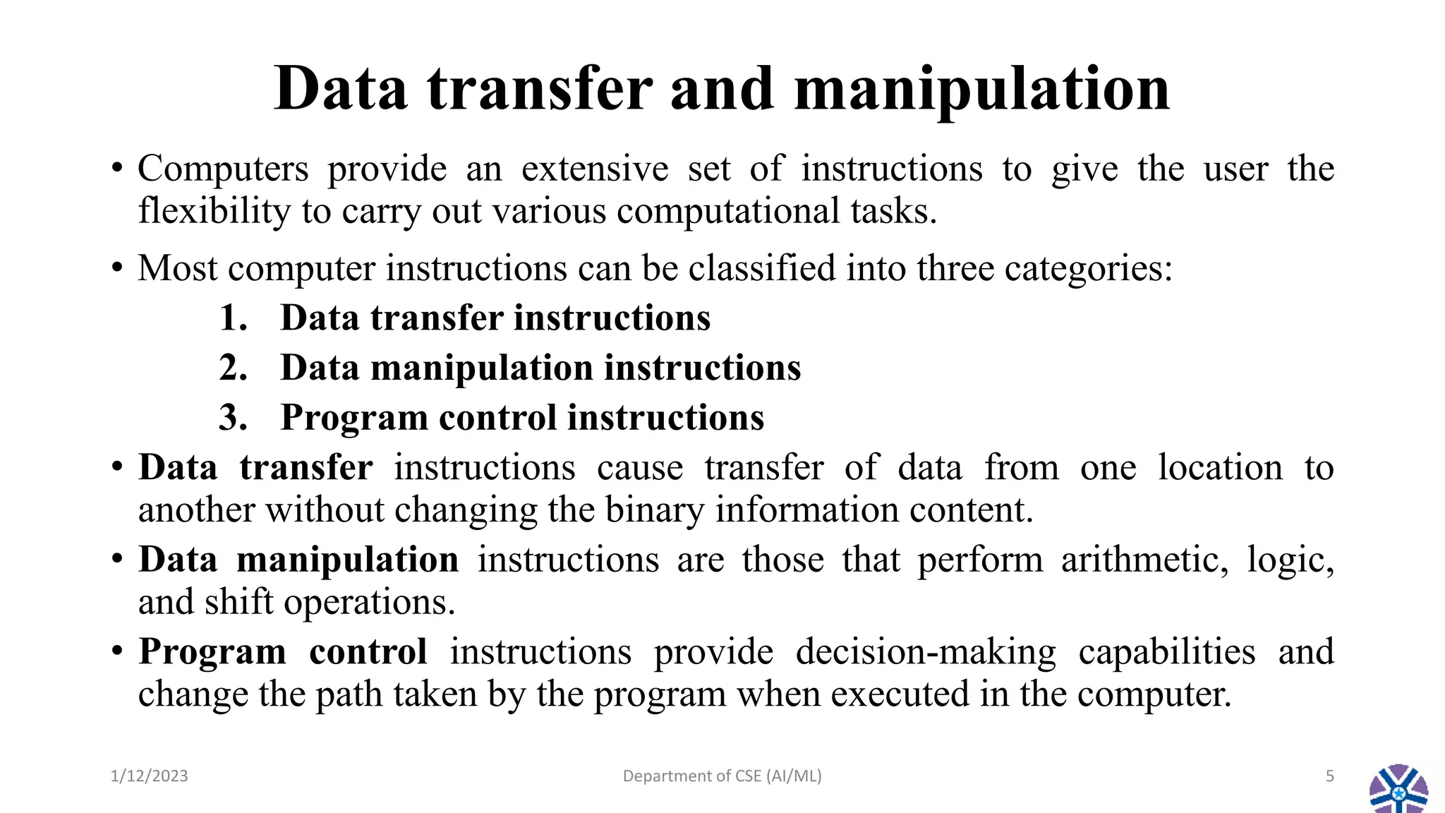 CS304PC:Computer Organization and Architecture Session 14 data transfer and manipulation .pptx