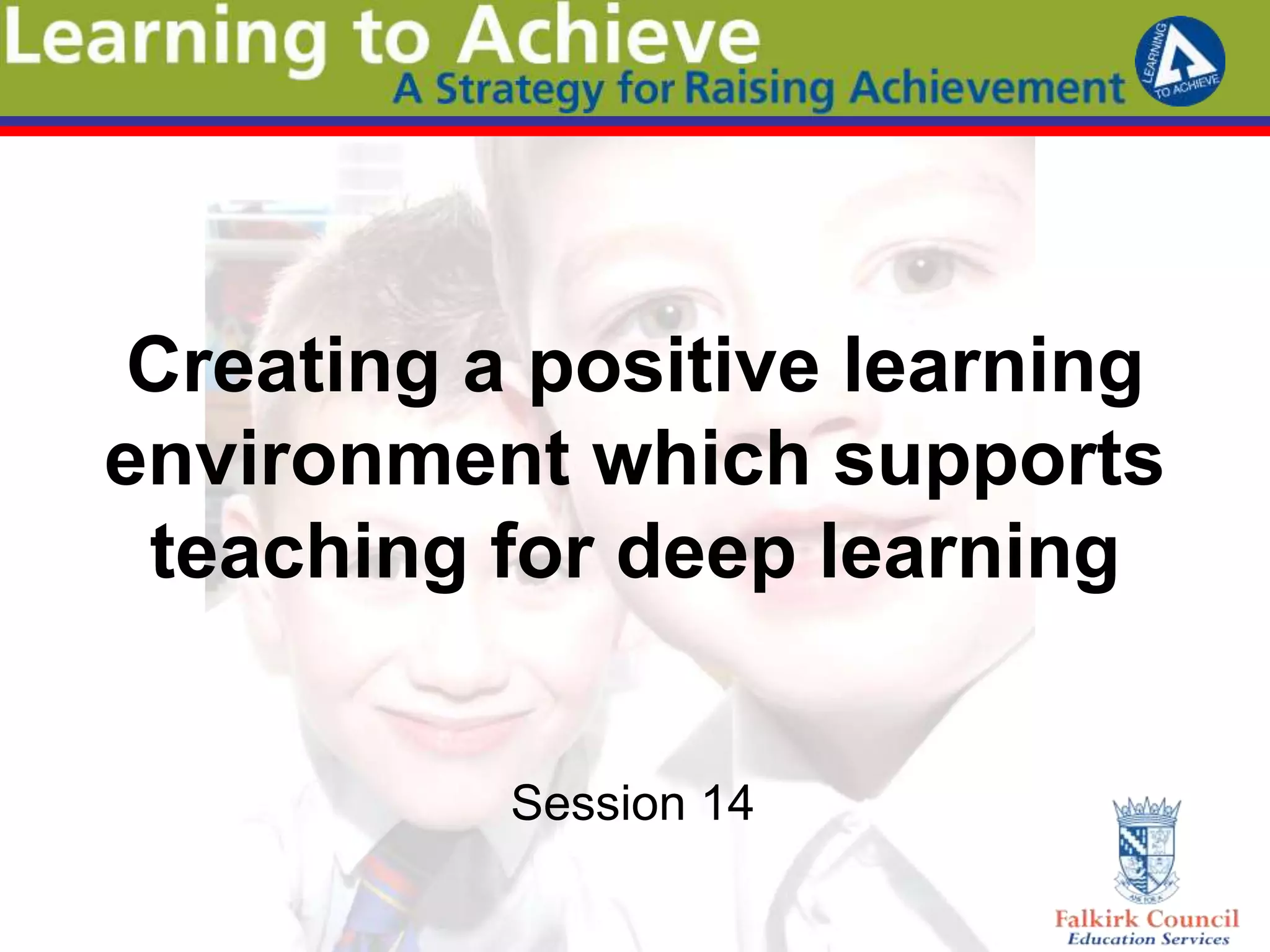 Session 14 Powerpoint creating a positive learning environment | PPT