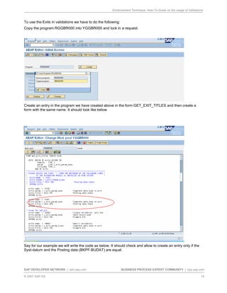 Session 14 validation_steps_sap | PDF