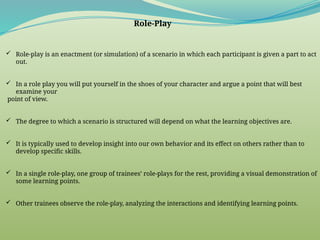 Role-playing while teaching in classroom (Instructions) | PPT