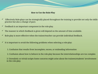 Role-playing while teaching in classroom (Instructions) | PPT