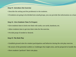 Role-playing while teaching in classroom (Instructions) | PPTX
