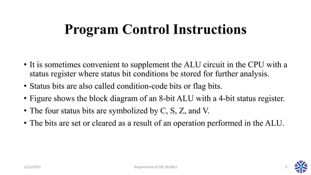 CS304PC:Computer Organization and Architecture Session 15 program control.pptx | Operating ...