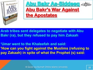 Session 16, Biography of Abu Bakr As-Siddeeq (ra) | PPTX