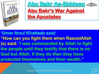 Session 16, Biography of Abu Bakr As-Siddeeq (ra) | PPTX