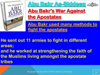 Session 16, Biography of Abu Bakr As-Siddeeq (ra) | PPTX