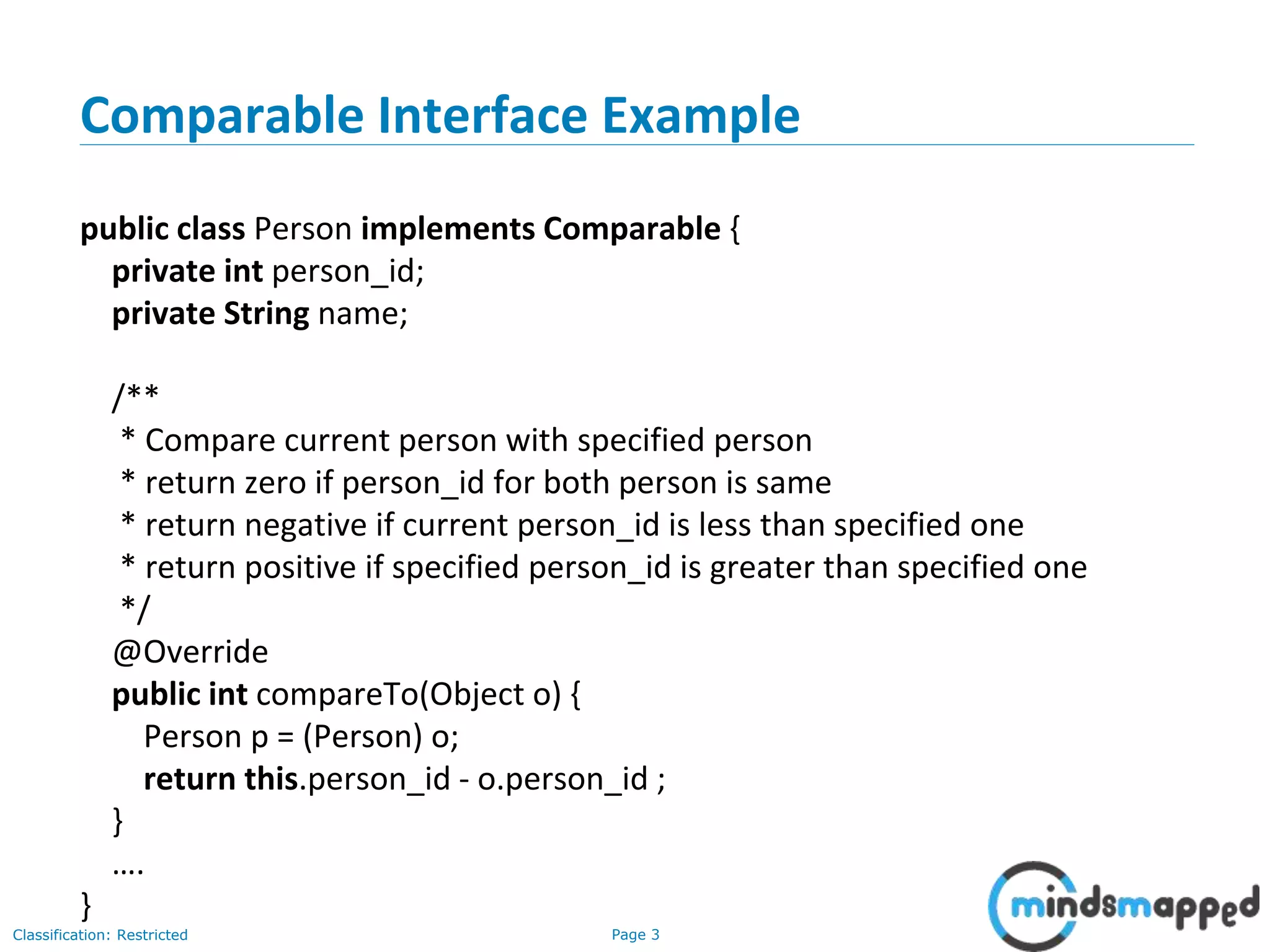 Collections - Sorting, Comparing Basics | PPSX | Programming Languages | Computing
