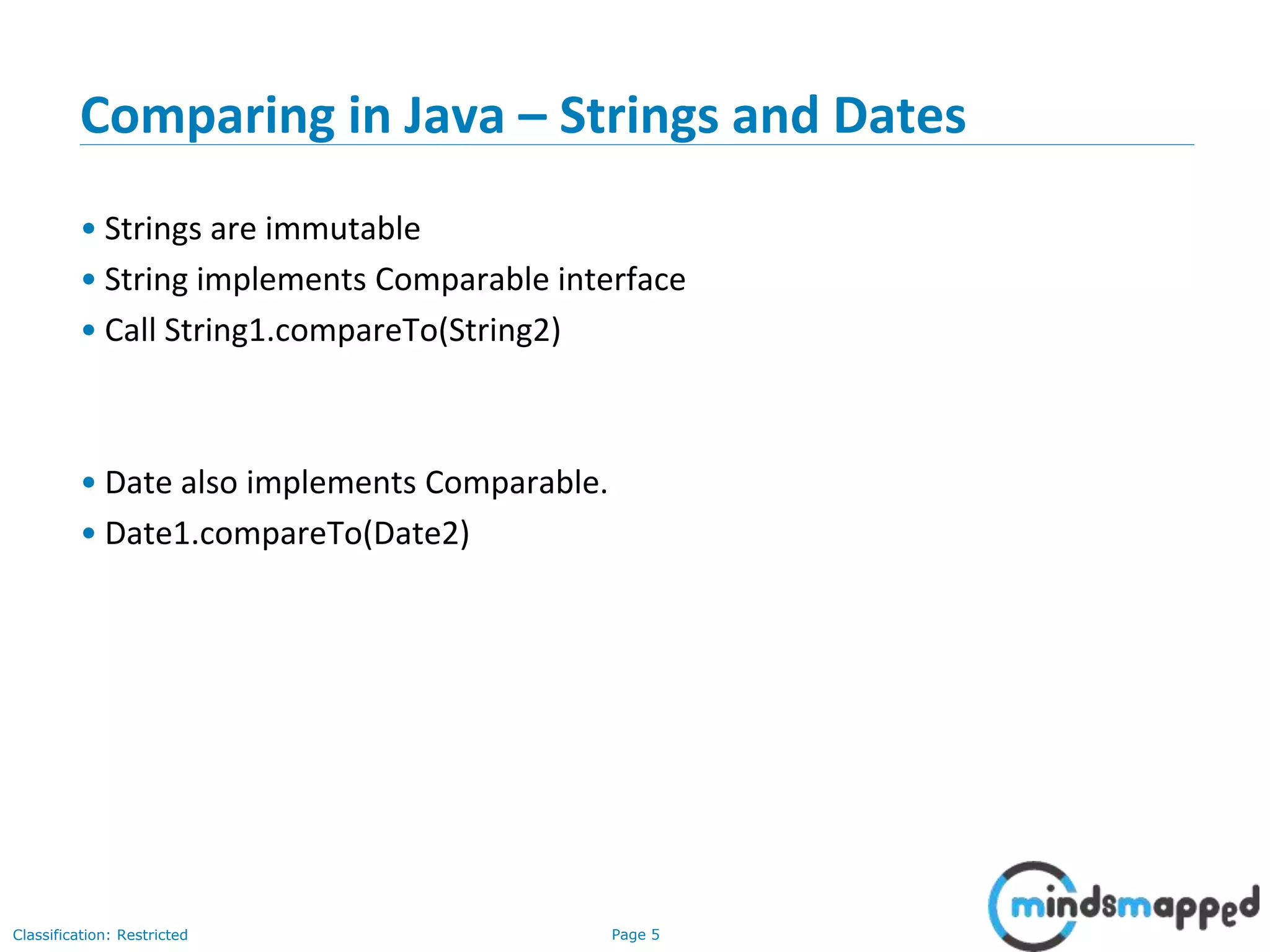 Collections - Sorting, Comparing Basics | PPSX | Programming Languages | Computing