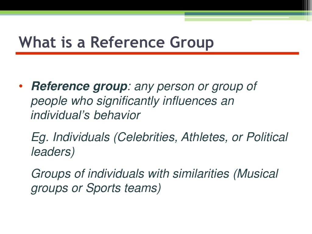 Reference Groups