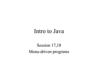 Menu Driven programs in Java | PPT