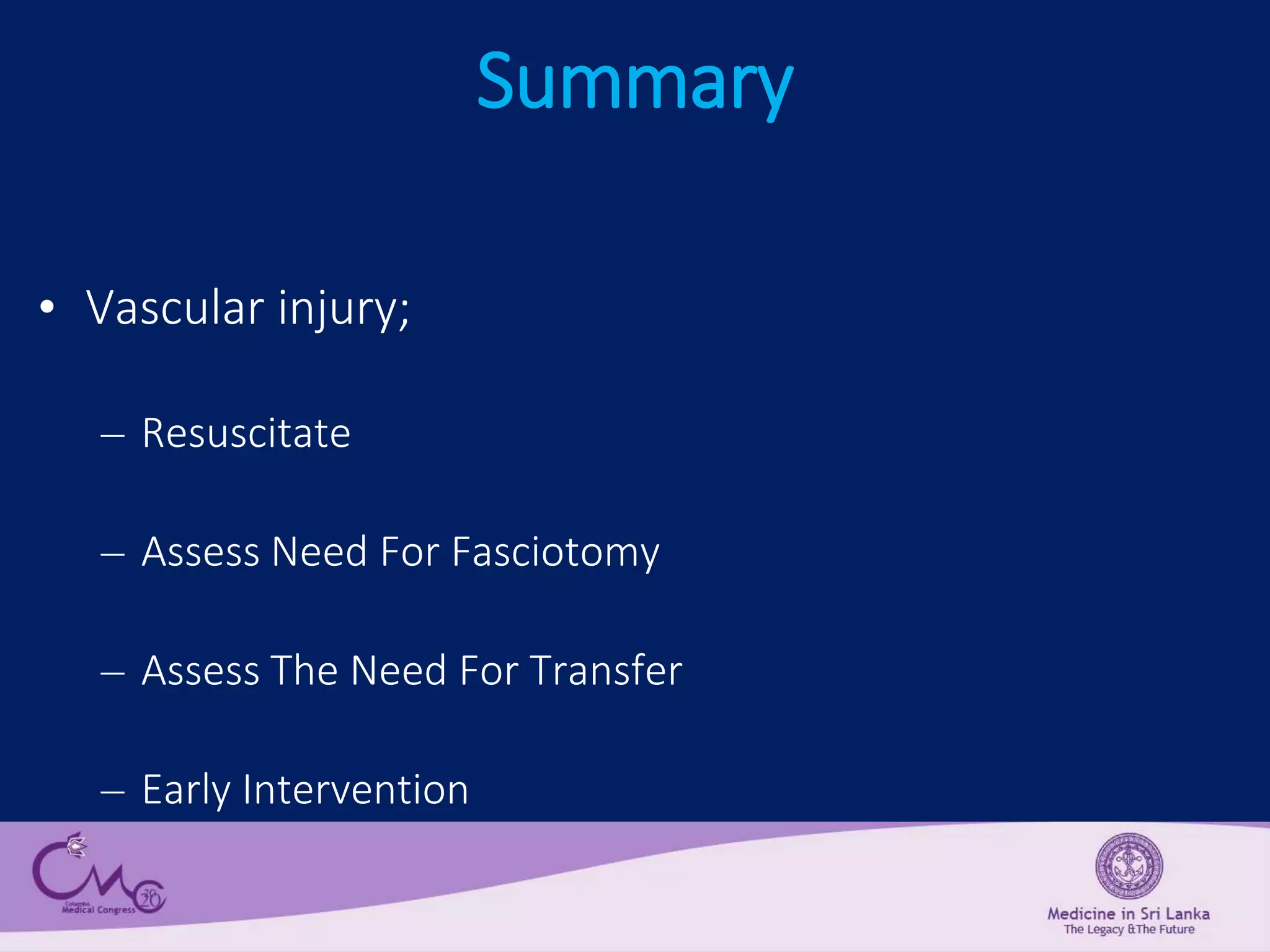 Vascular Trauma The challenges for extremity vascular trauma in a ...