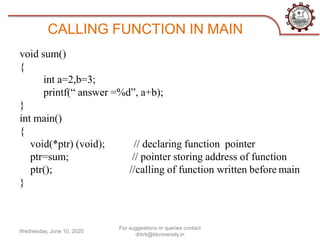 Function Pointer in C | PPTX