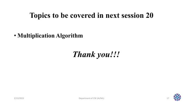 Cs304pc Computer Organization And Architecture Session 19 Addition And Subtraction Algorithm Ppt