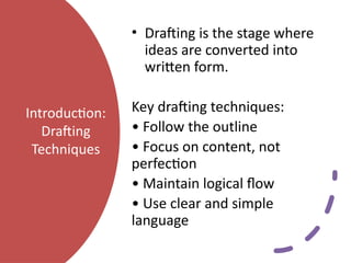 Effective Drafting and Revising Techniques for Clear Writing | PPTX