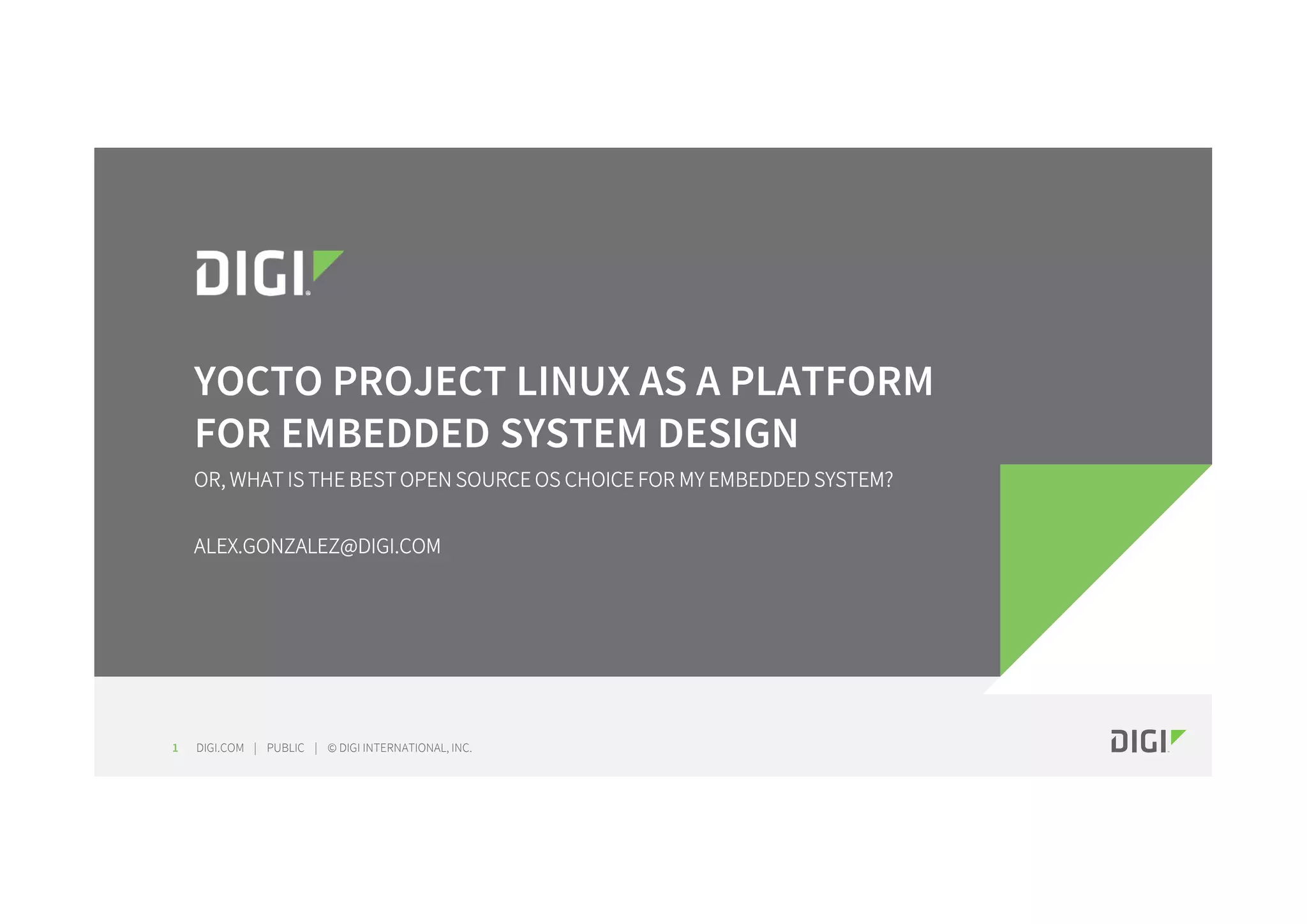 Yocto Project Linux As A Platform For Embedded System Design Ppt 2561