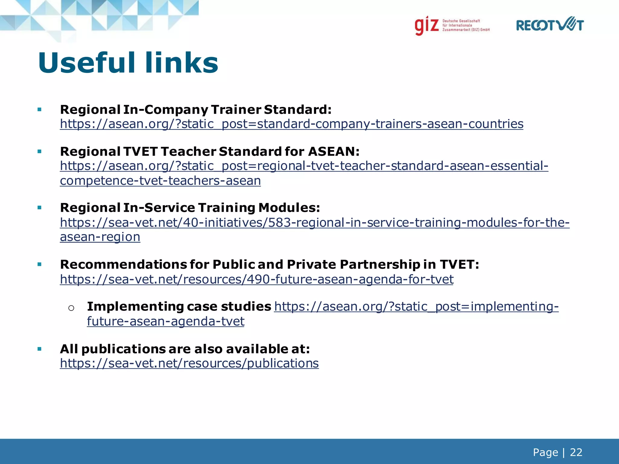 Perspective of Germany’s TVET Model towards quality of apprentices ...