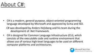 Session#1 csharp MTCS | PPTX | Programming Languages | Computing