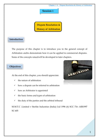 Session 1 Dispute Resolution & History of Arbitration.pdf | Legal Services Industry | Industries