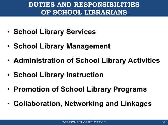 Session 1 Duties and Responsibilities of a school librarian.pptx ...