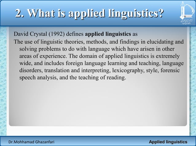 An Introduction to Applied Linguistics | PPT