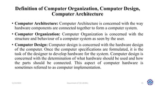 CS304PC:Computer Organization and Architecture Session 1 Introduction .pptx | Computing ...