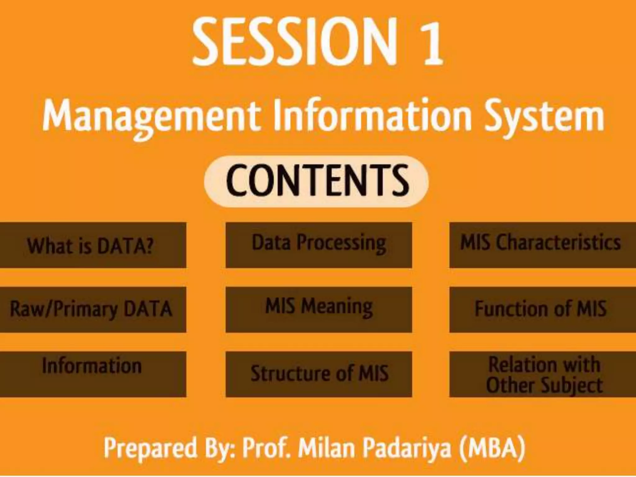 Session 1 introduction of management information system | PPTX