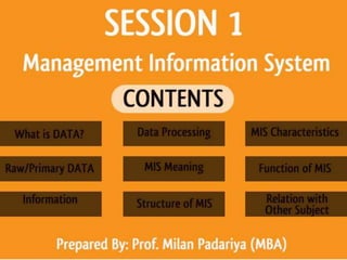 Session 1 introduction of management information system | PPTX