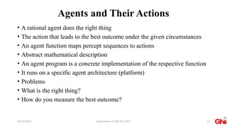 22PCOAM11 : Session 1 Introduction to AI and intelligent agents | PPT