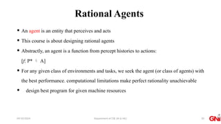 22PCOAM11 : Session 1 Introduction to AI and intelligent agents | PPT