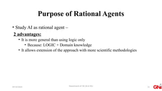 22PCOAM11 : Session 1 Introduction to AI and intelligent agents | PPT