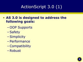 Actionscript 3 - Session 1 Introduction To As 3 | PPT | Web Development | Internet