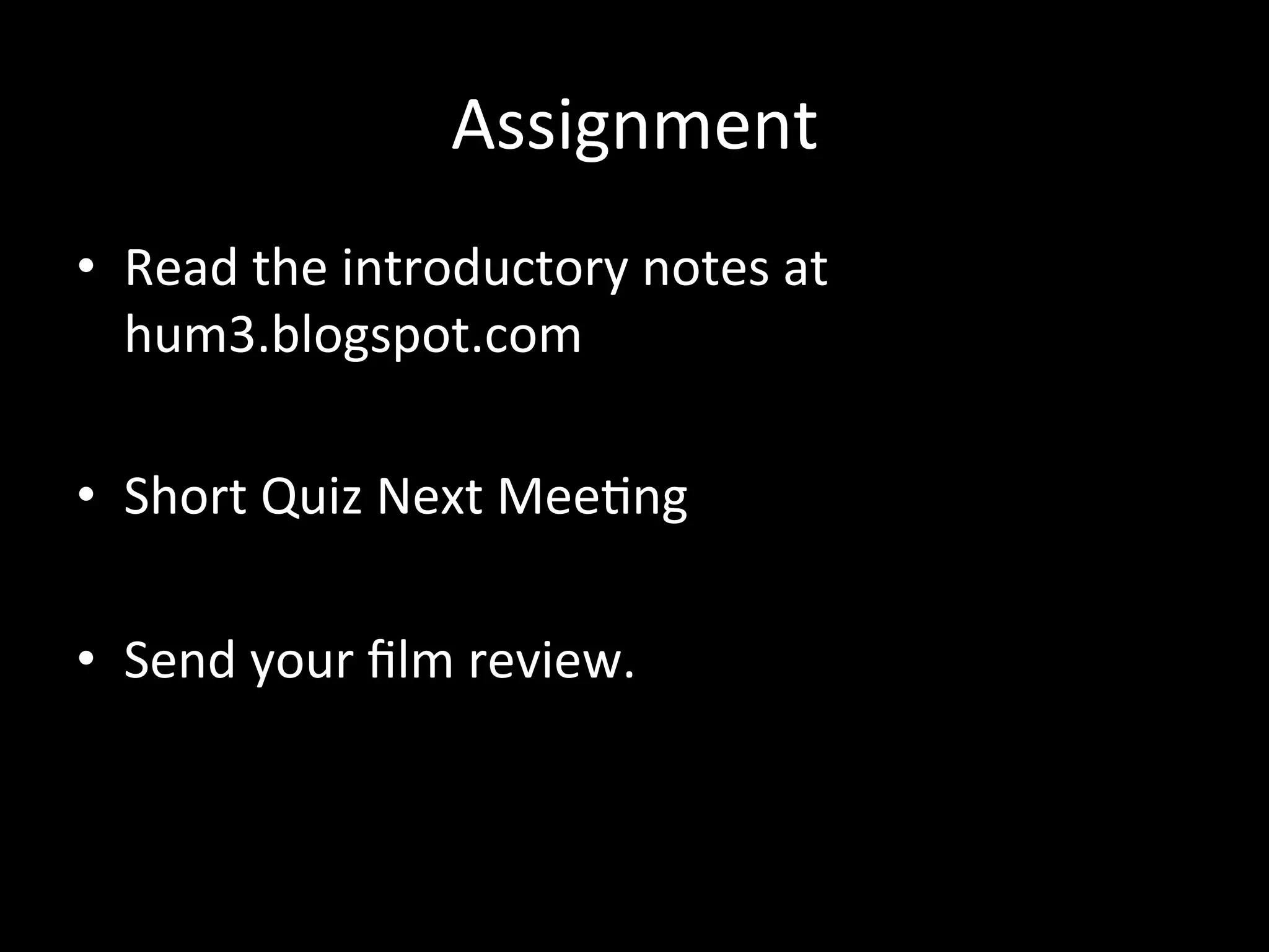 Session 1 introductory notes (Film Appreciation) | PPT
