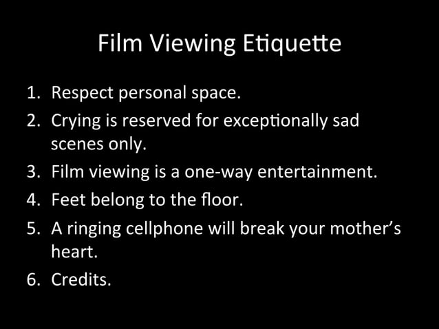 Session 1 introductory notes (Film Appreciation) | PPT