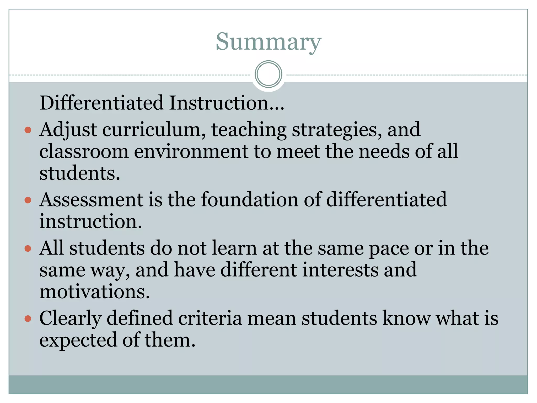 An Overview of Differentiated Instrution | PPTX