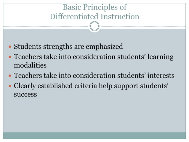An Overview of Differentiated Instrution | PPTX | Educational Assessment | Education