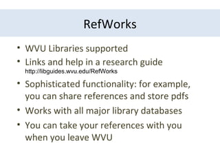 Information Literacy and RefWorks for Forensics | PPT