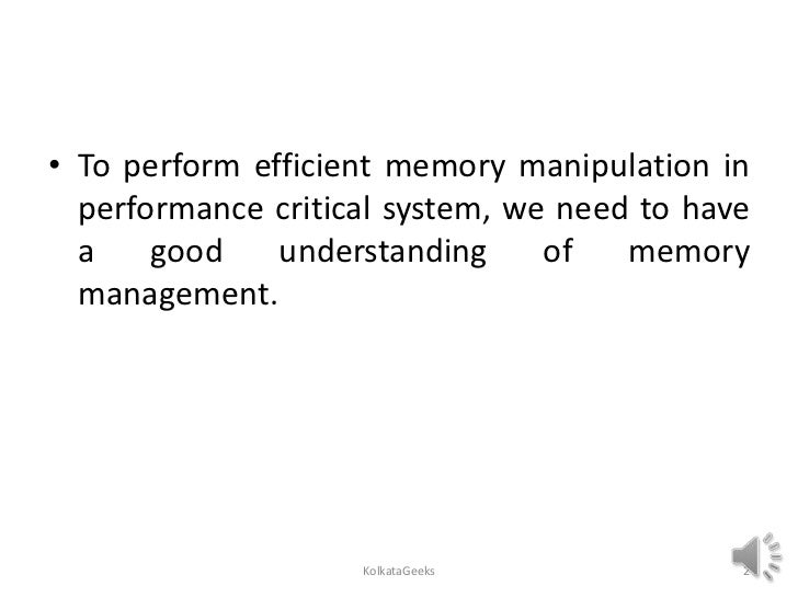 Memory Management And Garbage Collection