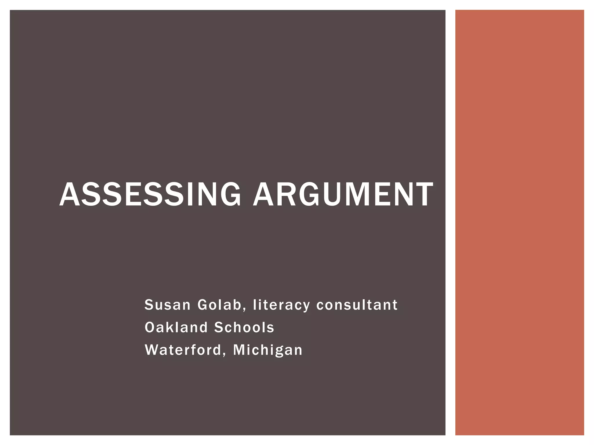 Session2.assessing argument | PPT