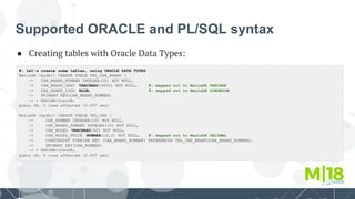 M|18 Migrating from Oracle and Handling PL/SQL Stored Procedures | PPT